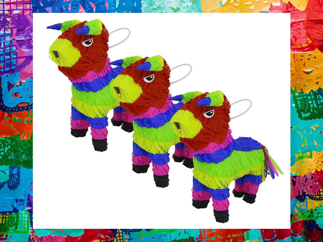 Mini Fiesta Bull Pinata 3-pack Handmade in Mexico - Etsy