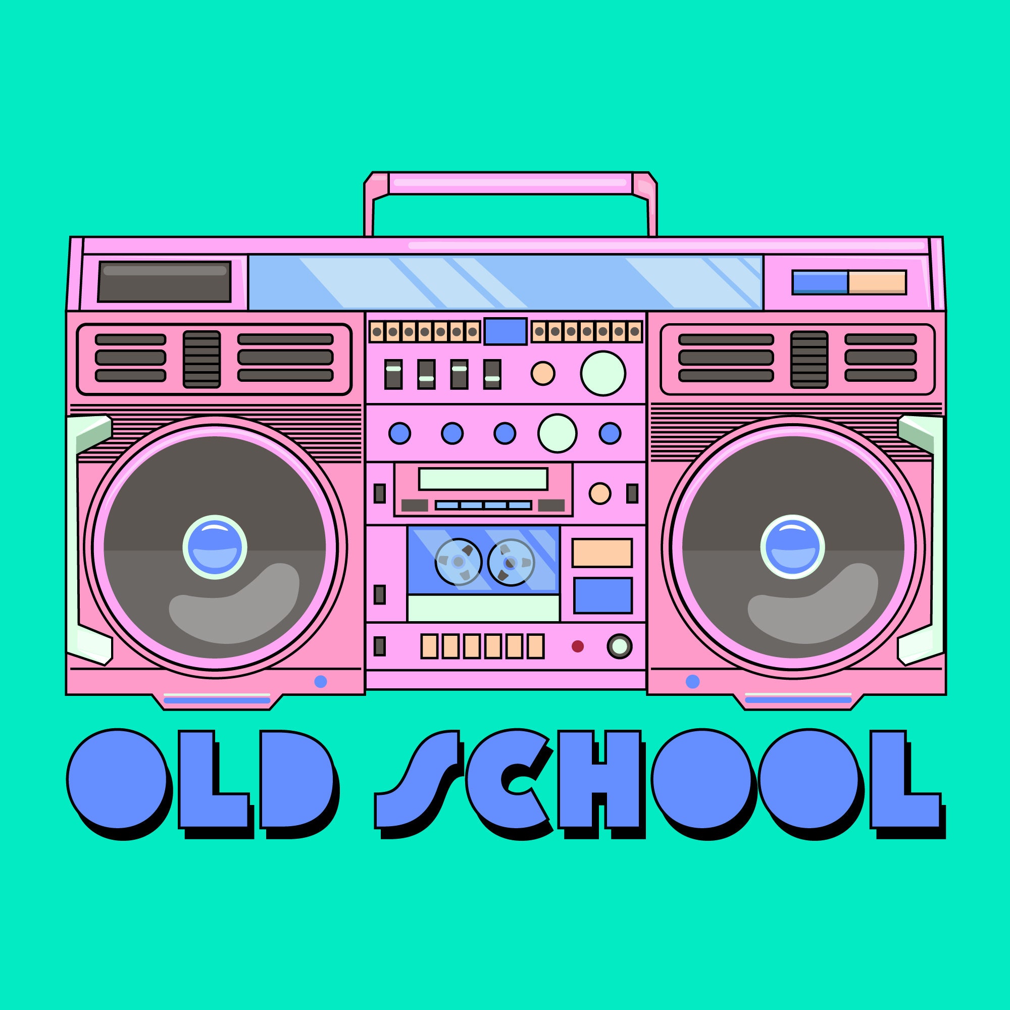 OLD SCHOOL Boombox Sticker - Etsy