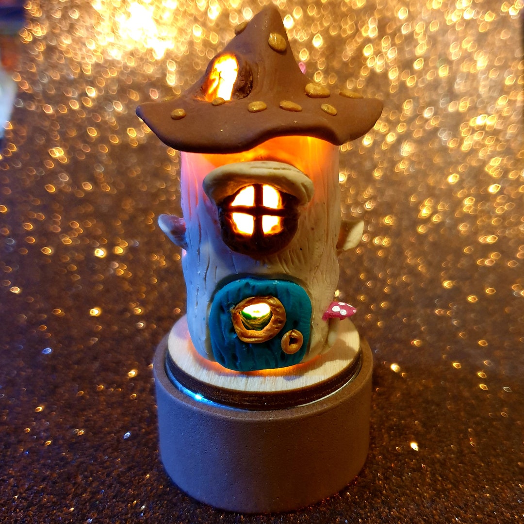 Miniature Light up Toadstool Fairy House - Etsy