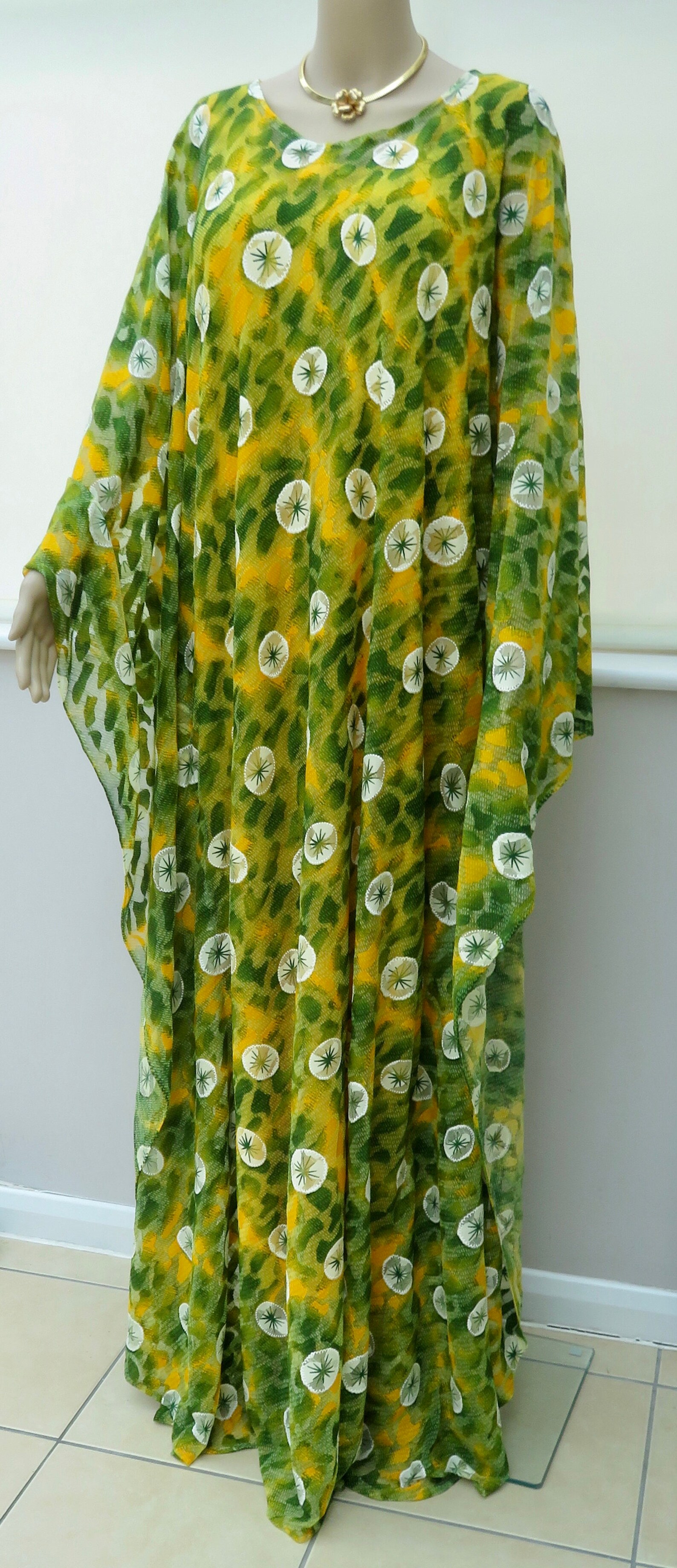 Senegalese African Boubou Maxi Dress Kaftan Gown yellow Green - Etsy.de