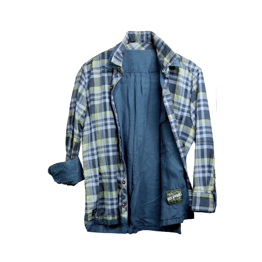Upcycled Plaid Work Shirt Jacket: Sustainable Boho Lagenlook, Hand ...