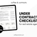 Under Contract Checklist for Real Estate Agents - Etsy