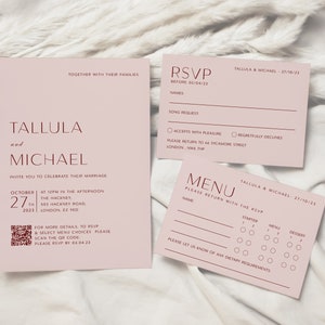 Modern Wedding Invitation Suite Template, Minimalist Wedding Suite ...