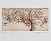 Print Etching Autumn Tree - Etsy