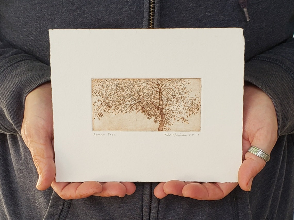 Print - Etching - Autumn Tree - Etsy