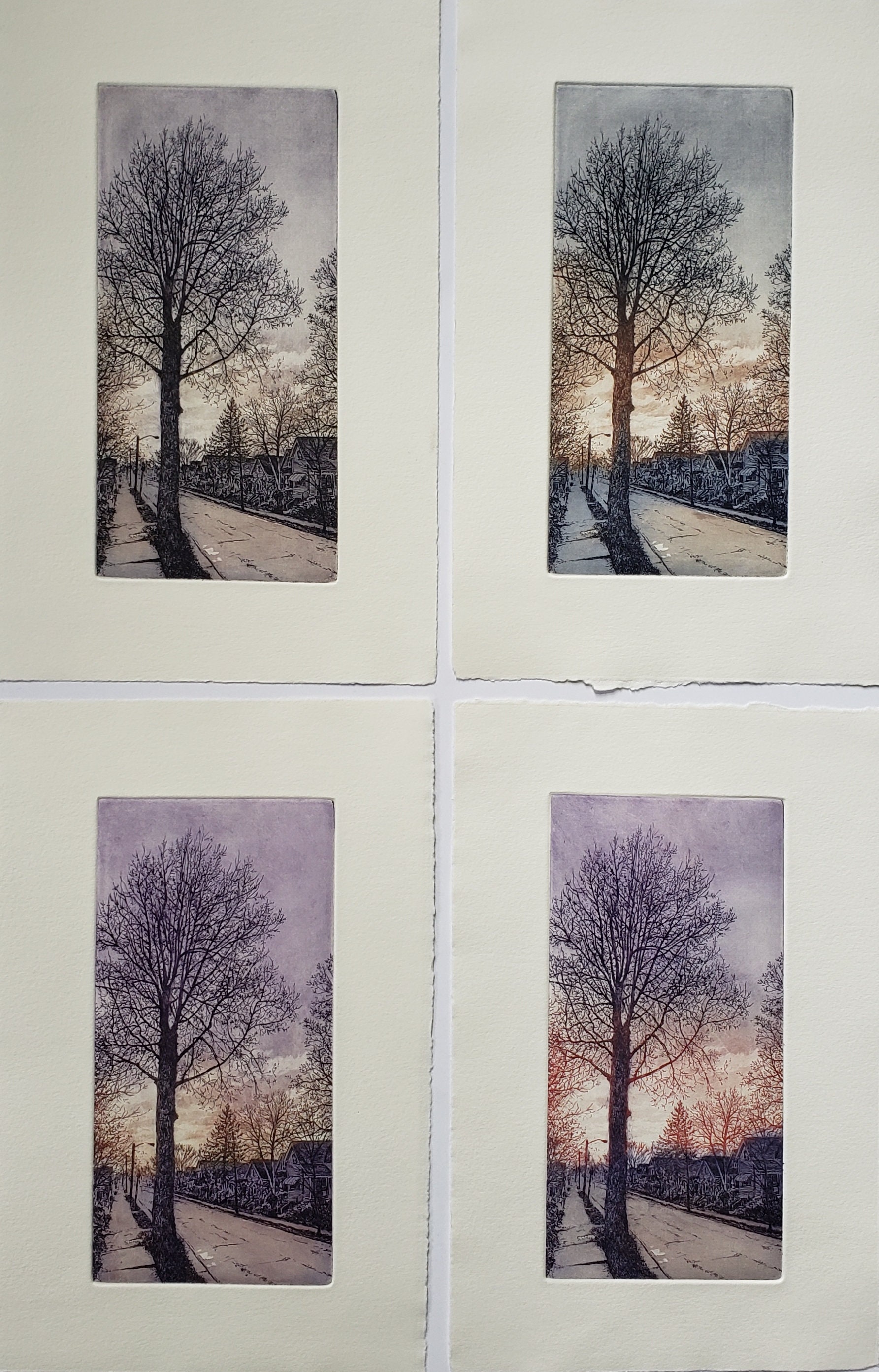 Multi-colored Print- Etching and Aquatint- Spring Sunset - Etsy