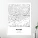 Hurst Map Print, Hurst Map Poster Wall Art, Tx City Map, Texas Print ...