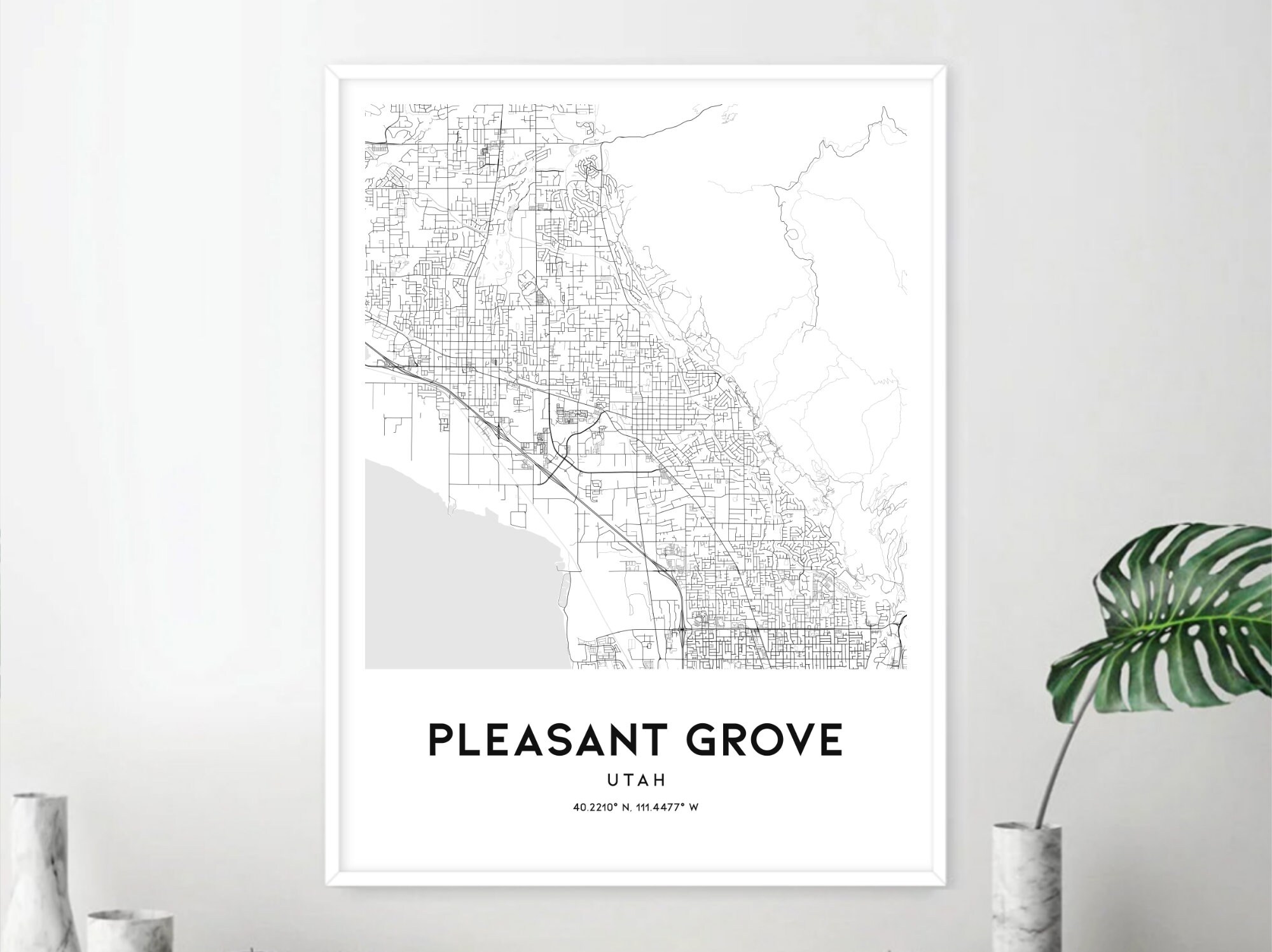 Pleasant Grove Map Print, Pleasant Grove Map Poster Wall Art, Ut City ...