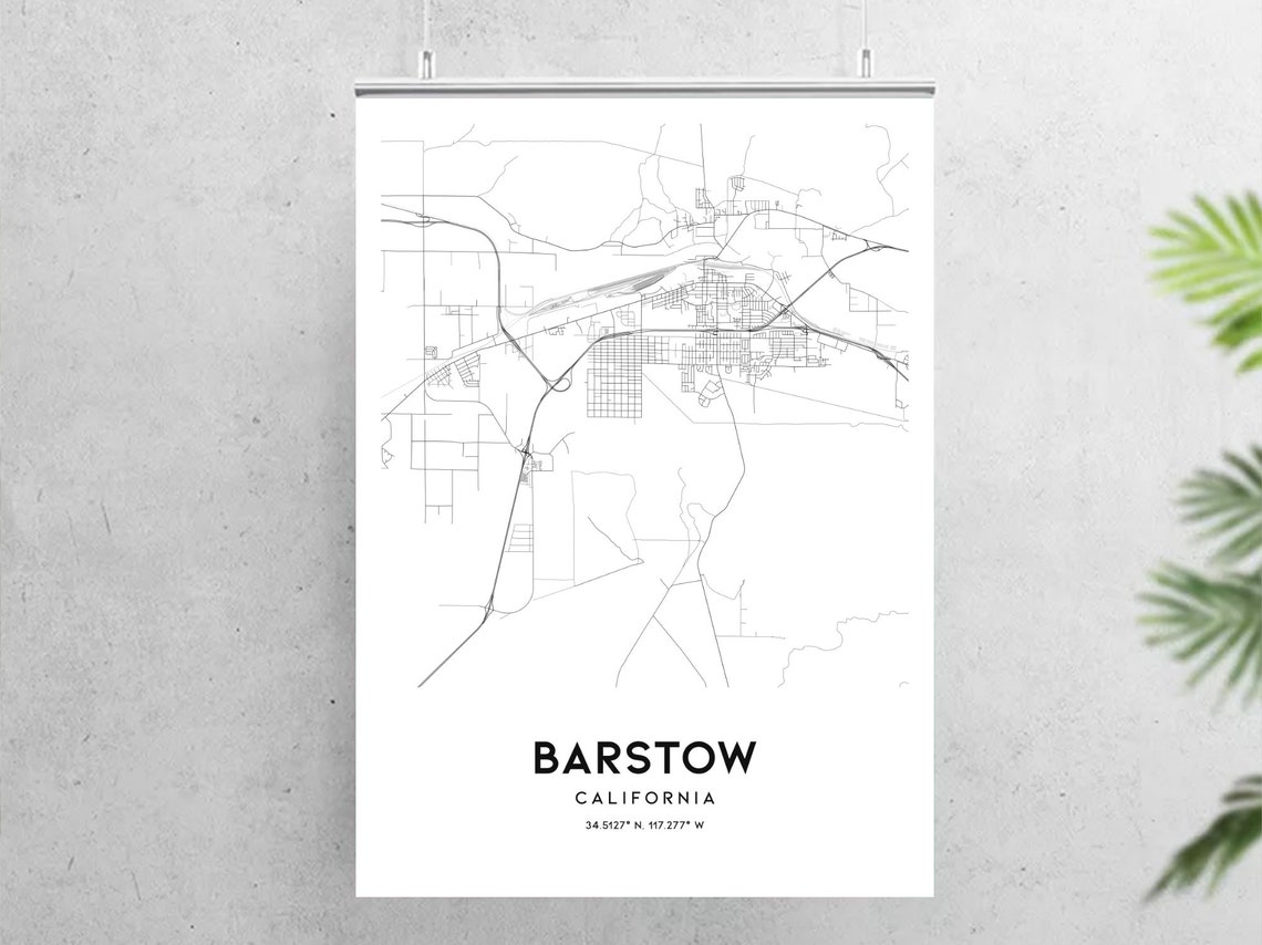 Barstow Map Print Barstow Map Poster Wall Art Ca City Map | Etsy