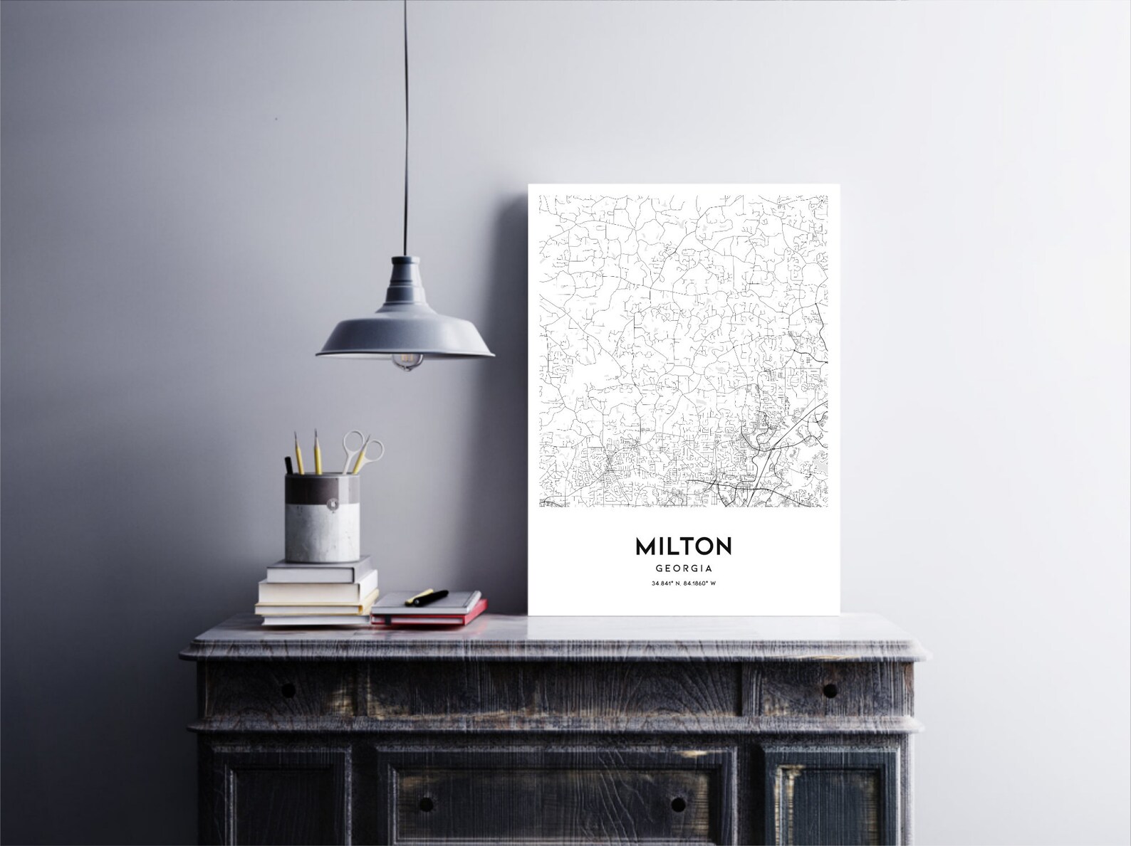Milton Map Print, Milton Map Poster Wall Art, Ga City Map, Georgia ...