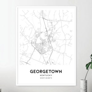 Georgetown Map Print, Georgetown Map Poster Wall Art, Ky City Map ...