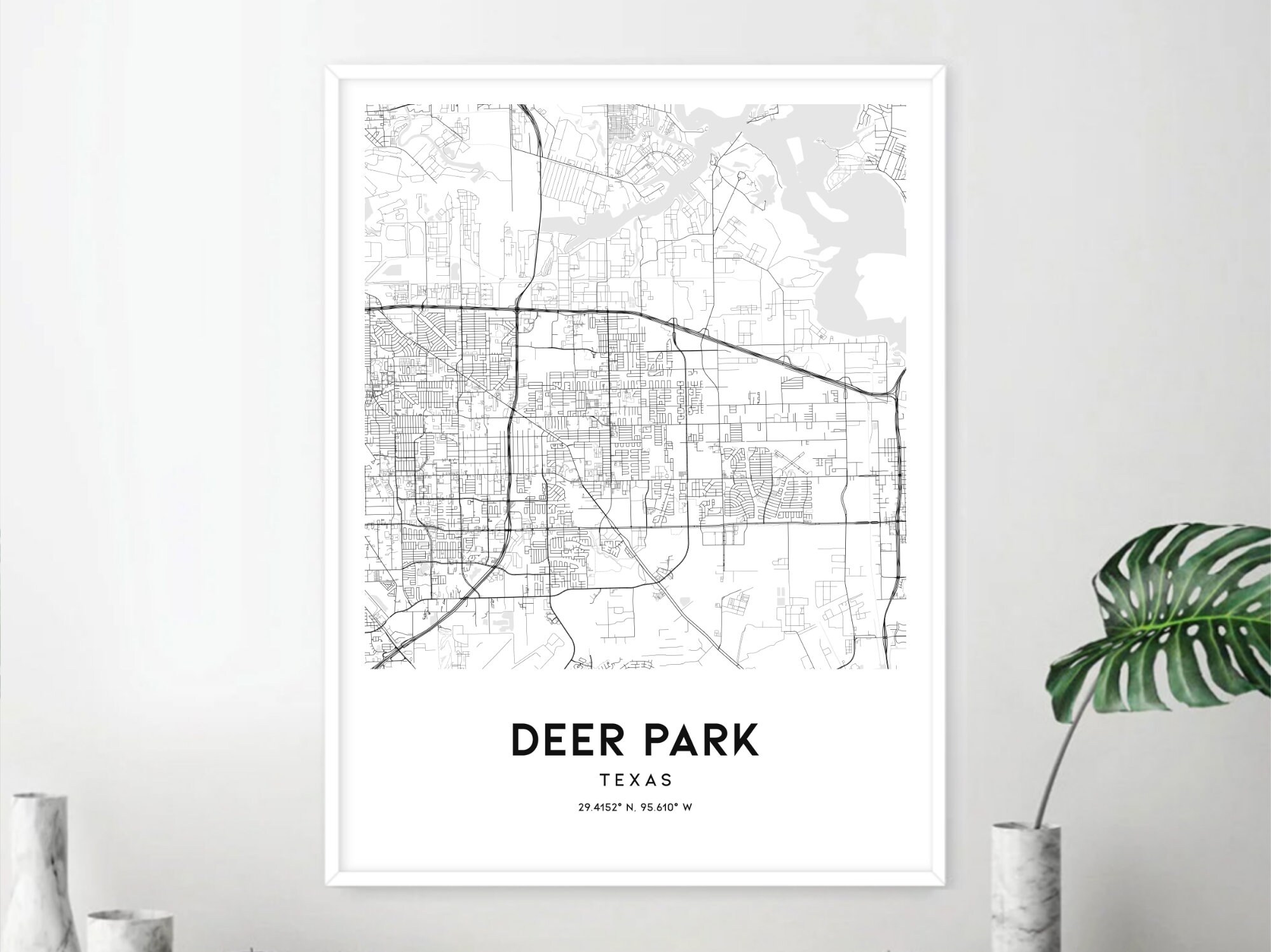 Deer Park Map Print, Deer Park Map Poster Wall Art, Tx City Map, Texas ...
