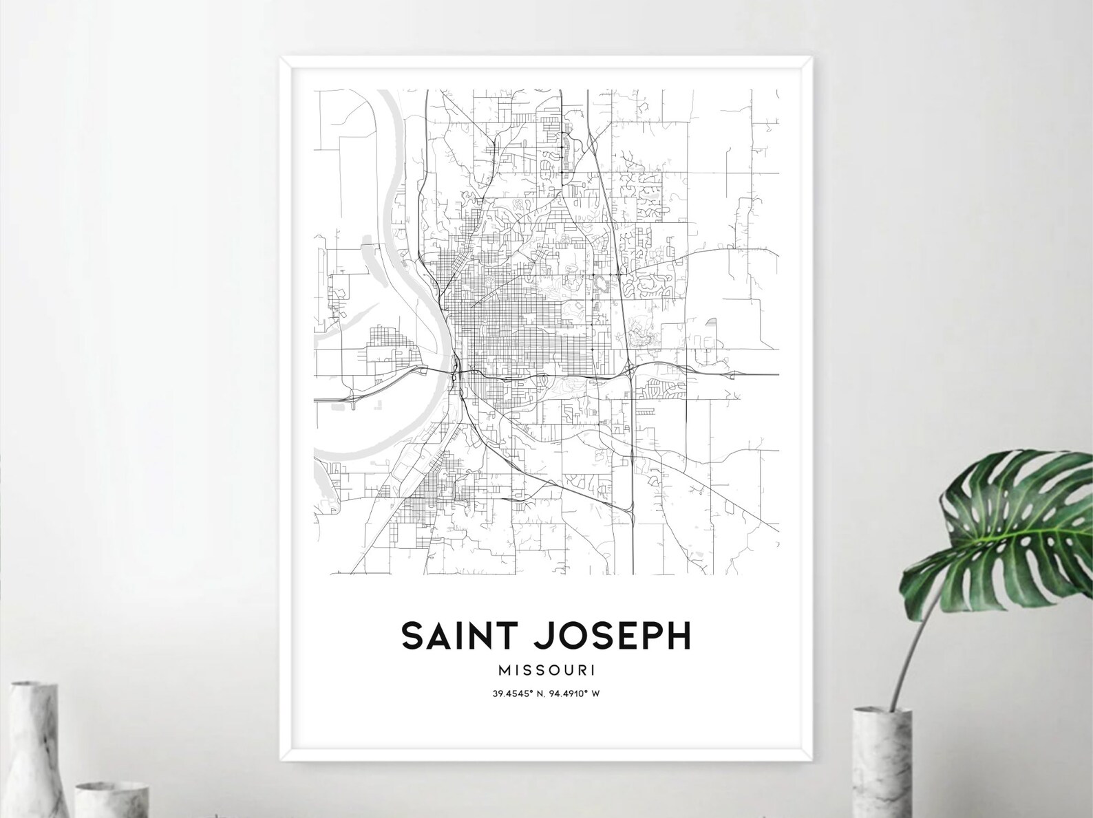 Saint Joseph Map Print Saint Joseph Map Poster Wall Art Mo - Etsy