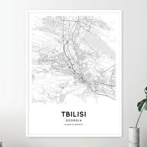 Tbilisi Map Print, Tbilisi Map Poster Wall Art, Tbilisi City Map ...