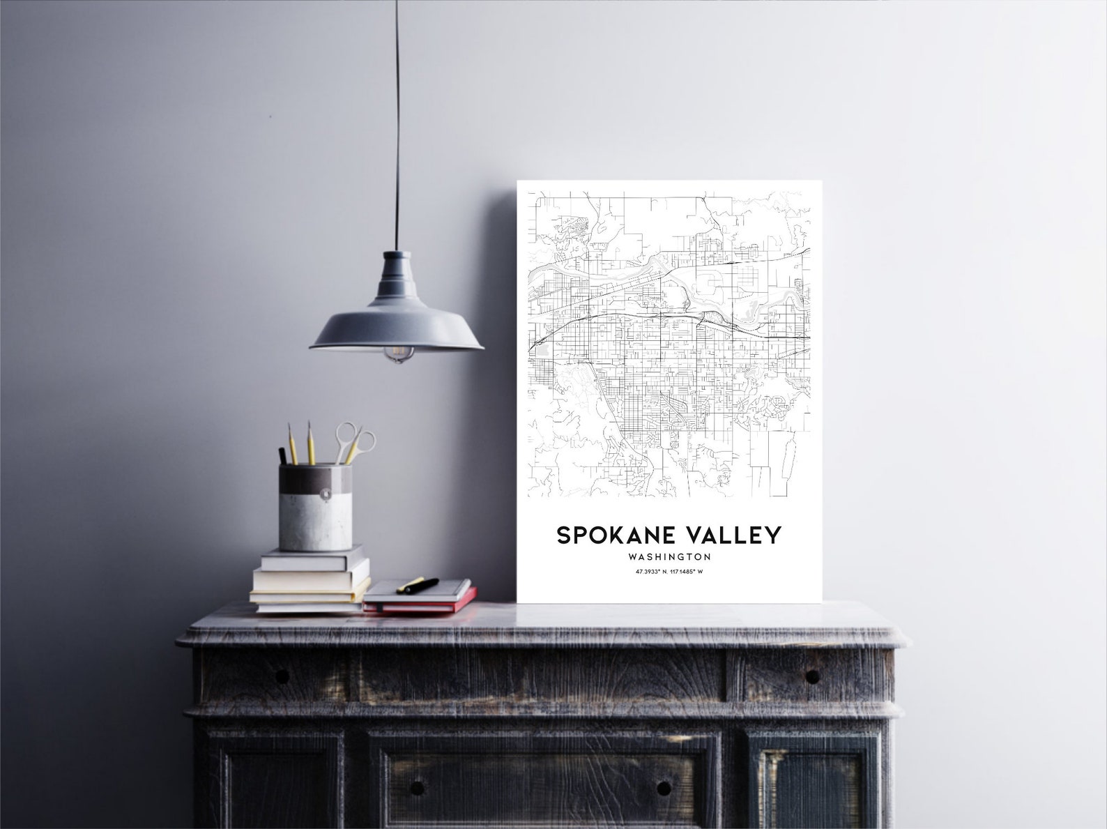Spokane Valley Map Print, Spokane Valley Map Poster Wall Art, Wa City ...