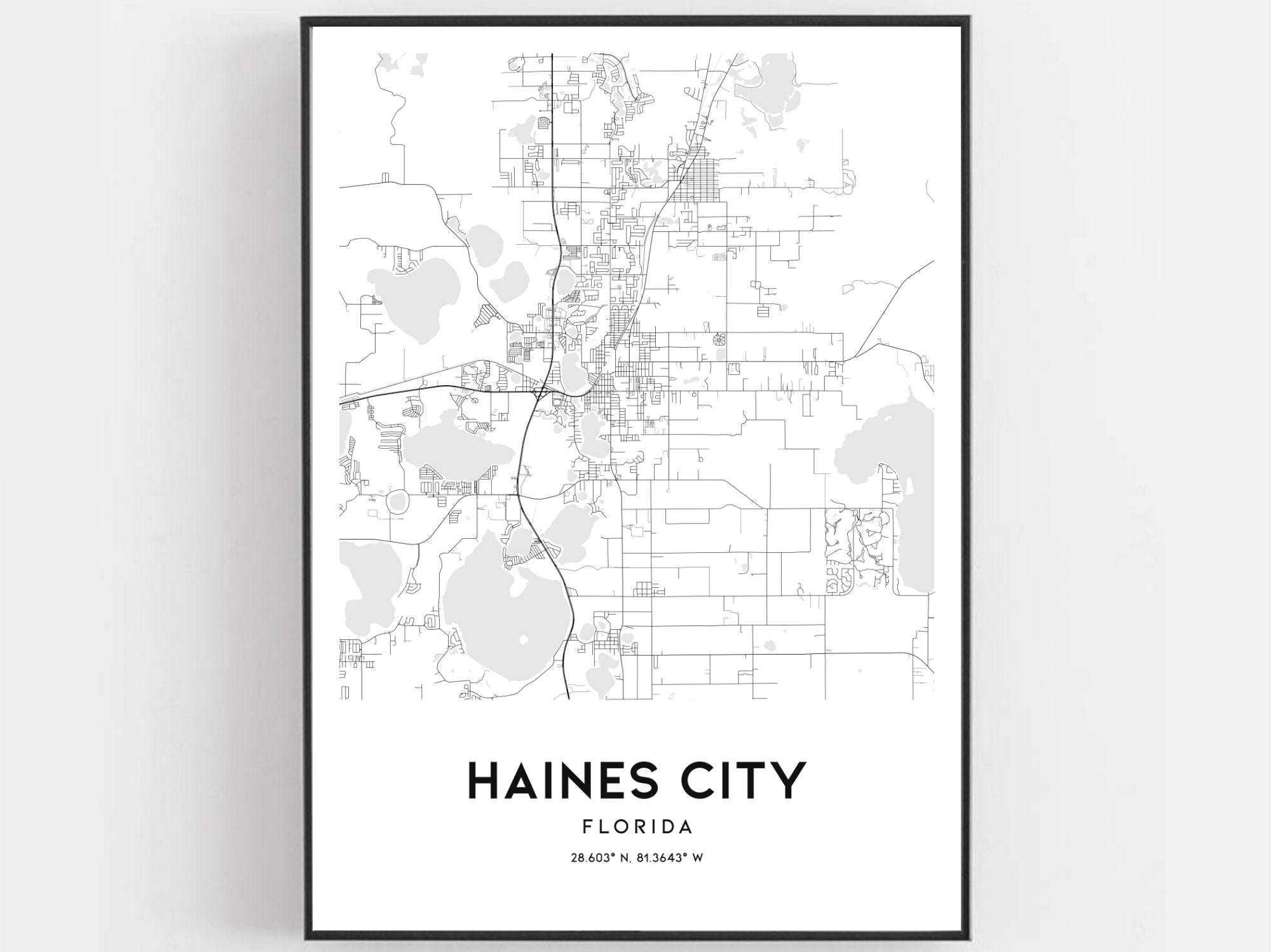 Haines City Map Print Haines City Map Poster Wall Art Fl | Etsy