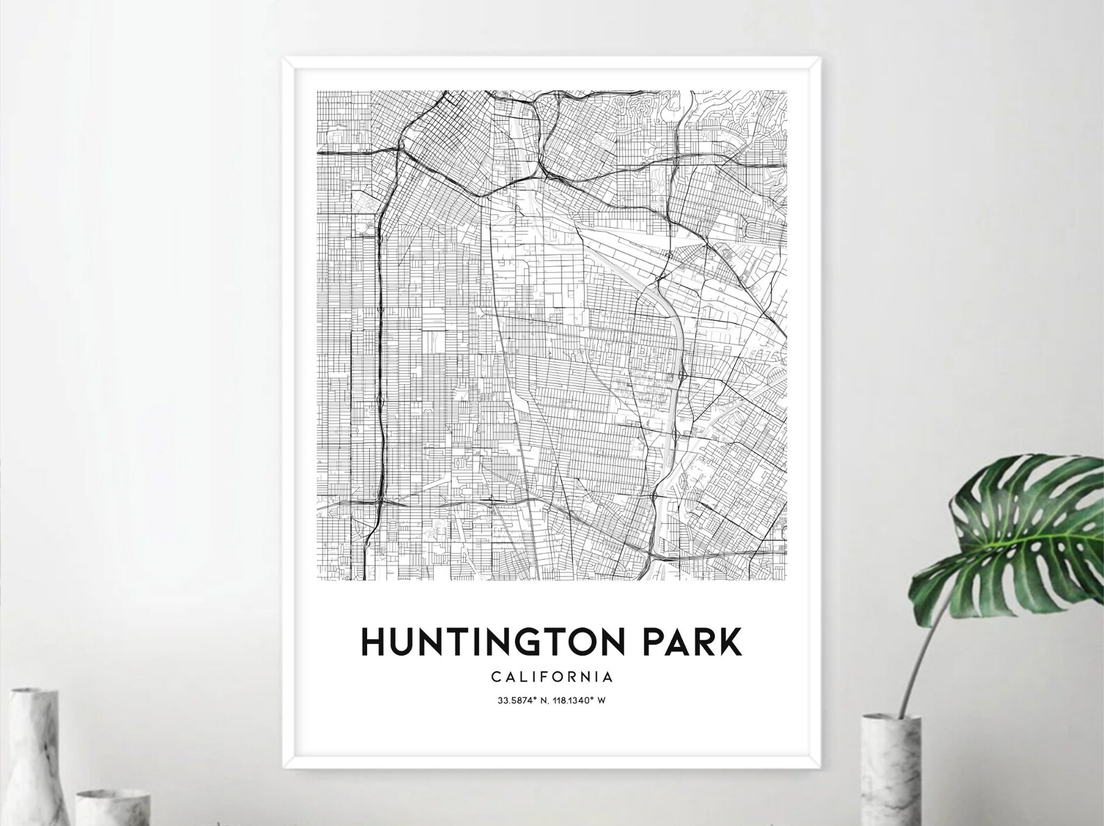 Huntington Park Map Print Huntington Park Map Poster Wall - Etsy