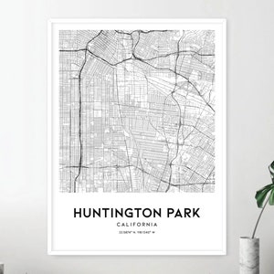 Huntington Park Map Print Huntington Park Map Poster Wall - Etsy