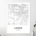 Lansing Map Print, Lansing Map Poster Wall Art, Il City Map, Illinois ...