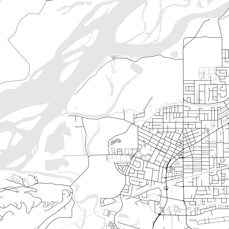 Chilliwack Map Print, Chilliwack Map Poster Wall Art, Chilliwack City ...