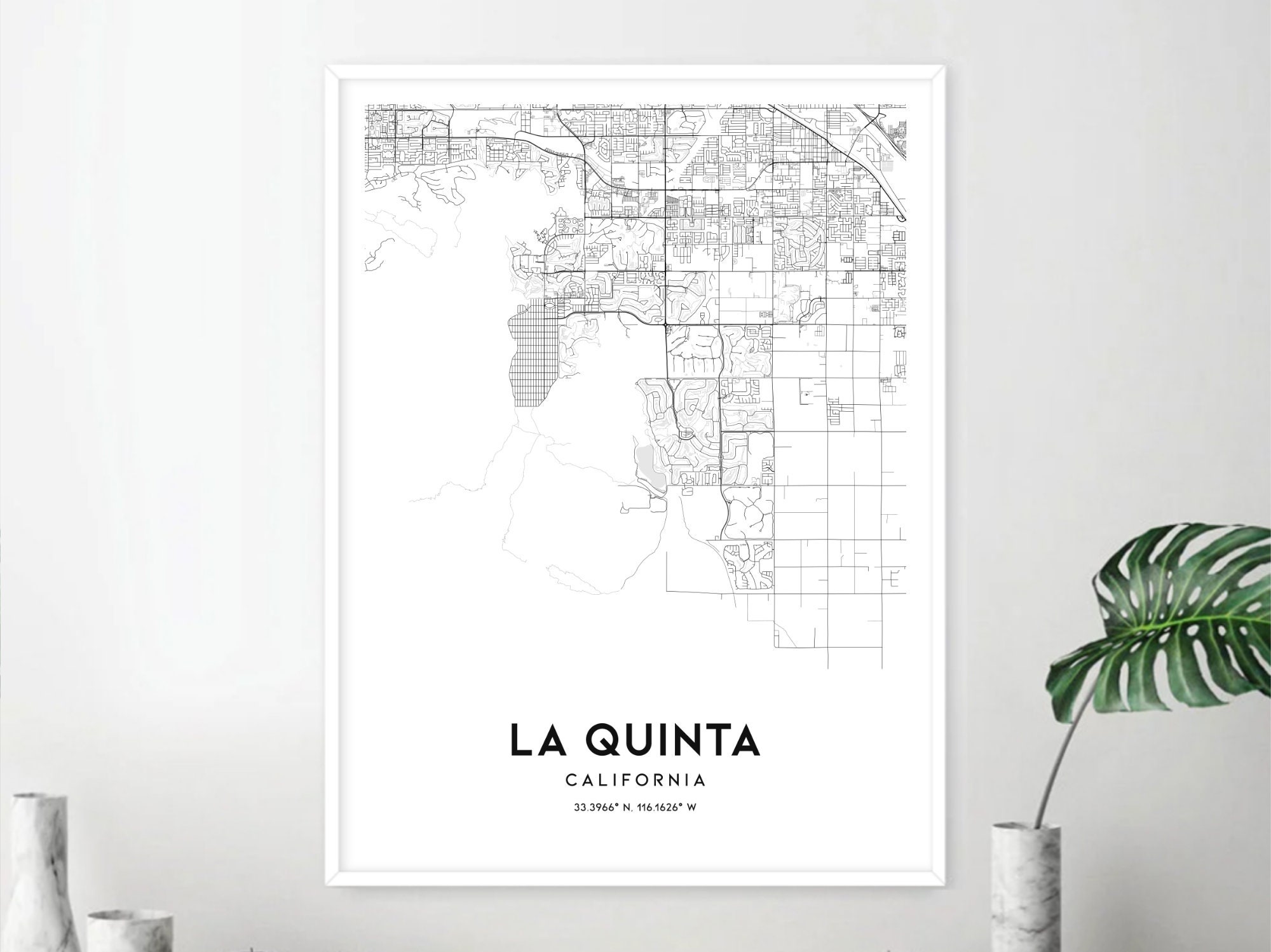 La Quinta Map Print La Quinta Map Poster Wall Art Ca City - Etsy