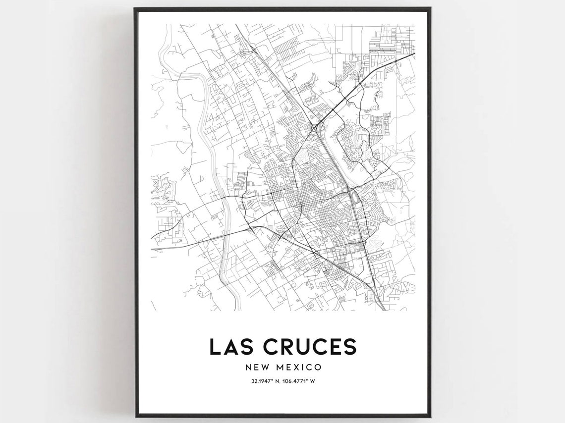 Las Cruces Map Print Las Cruces Map Poster Wall Art Nm City | Etsy