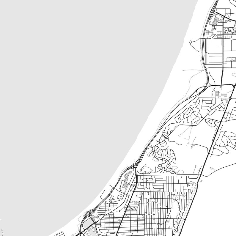 Seaside Map Print Seaside Map Poster Wall Art Ca City Map - Etsy