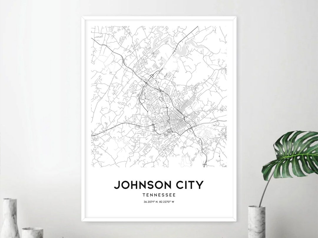 Johnson City Map Print, Johnson City Map Poster Wall Art, Tn City Map ...