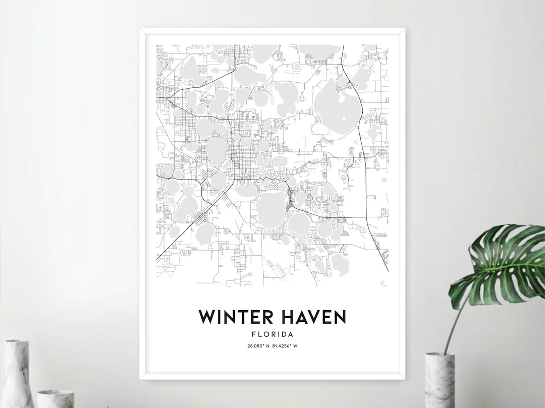 Winter Haven Map Print, Winter Haven Map Poster Wall Art, Fl City Map ...