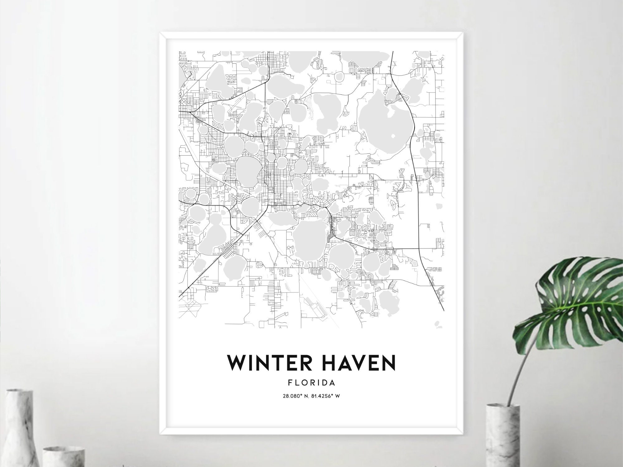 Winter Haven Map Print, Winter Haven Map Poster Wall Art, Fl City Map ...