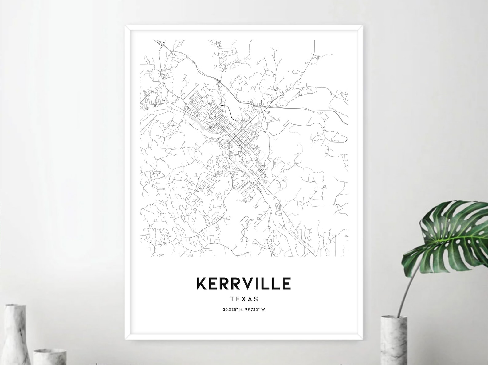 Kerrville Map Print, Kerrville Map Poster Wall Art, Tx City Map, Texas ...