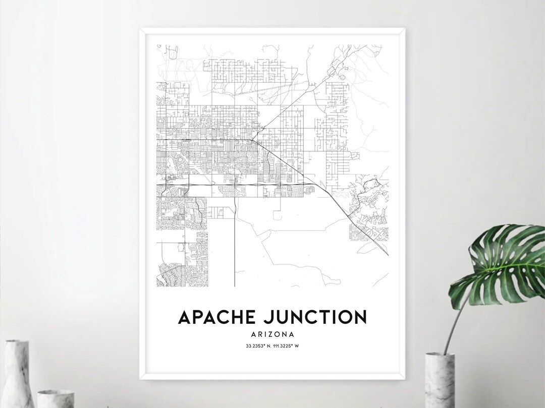 Apache Junction Map Print Apache Junction Map Poster Wall - Etsy