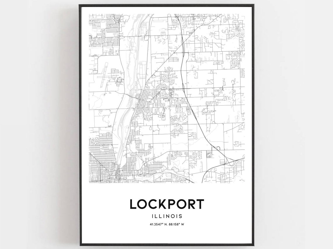 Lockport Map Print Lockport Map Poster Wall Art Il City | Etsy