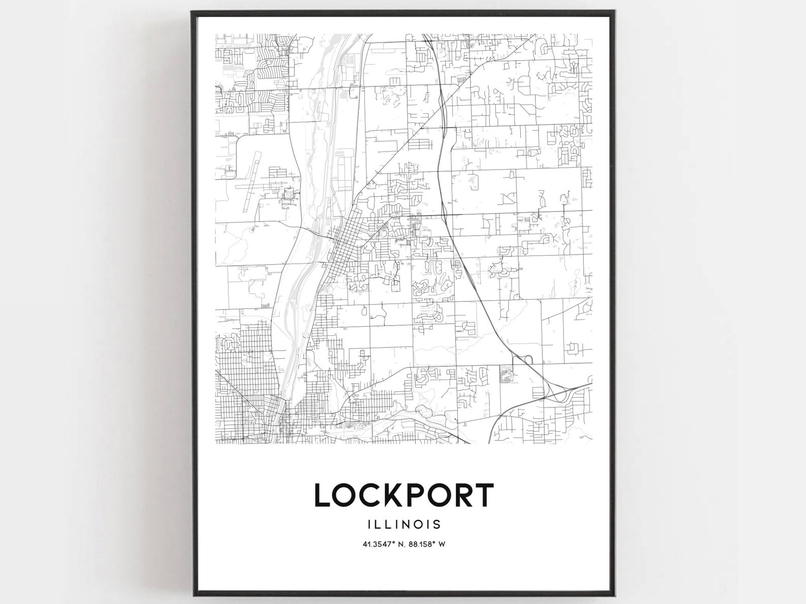 Lockport Map Print Lockport Map Poster Wall Art Il City | Etsy