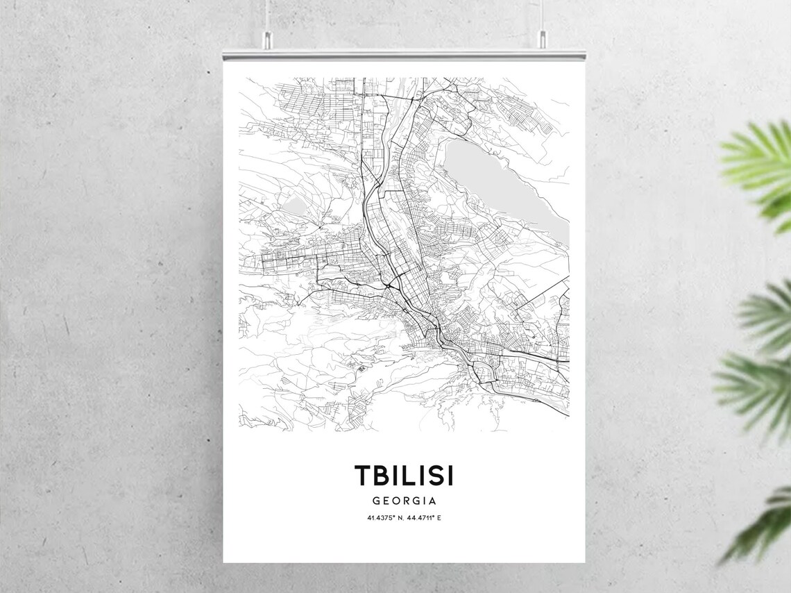 Tbilisi Map Print Tbilisi Map Poster Wall Art Tbilisi City | Etsy