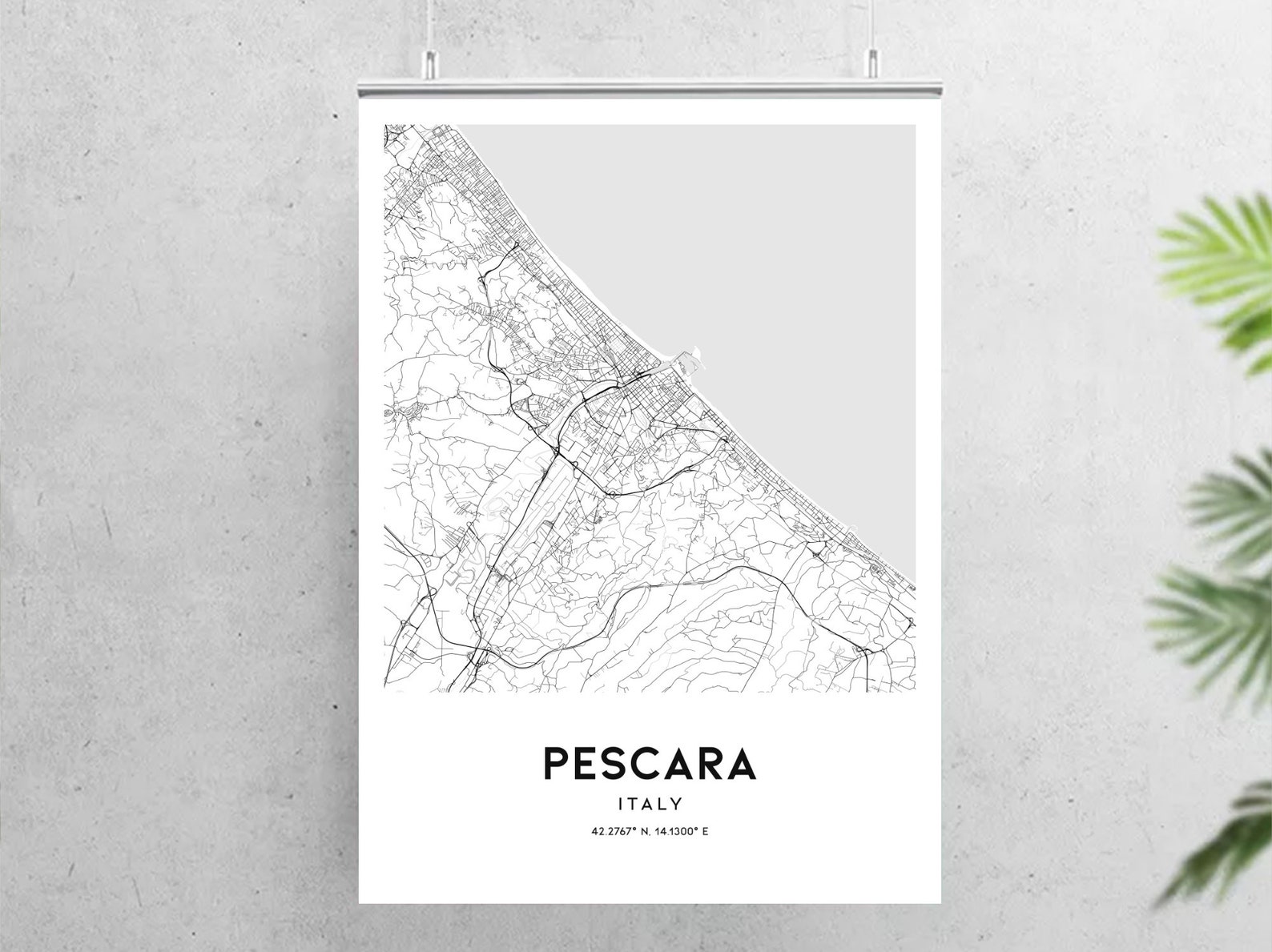 Pescara Map Print Pescara Map Poster Wall Art Pescara City | Etsy