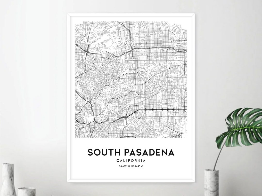 South Pasadena Map Print South Pasadena Map Poster Wall Art - Etsy