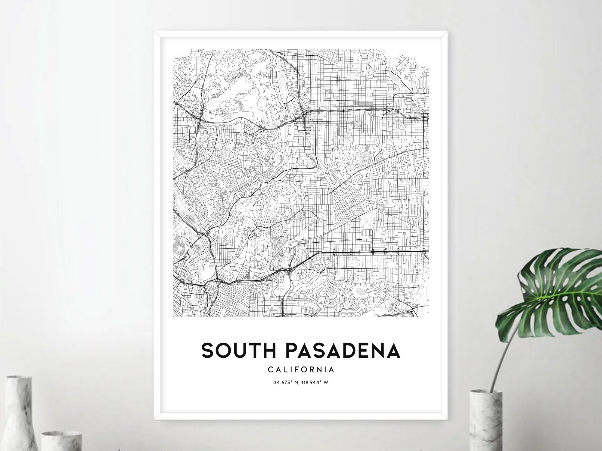 South Pasadena Map Print South Pasadena Map Poster Wall Art - Etsy