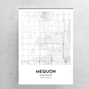 Mequon Map Print Mequon Map Poster Wall Art Wi City Map | Etsy