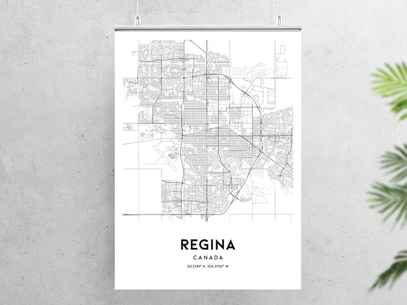 Regina Map Print Regina Map Poster Wall Art Regina City Map | Etsy