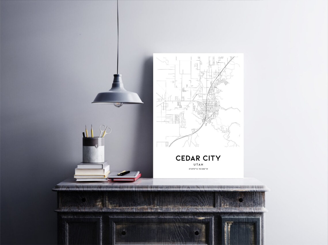 Cedar City Map Print Cedar City Map Poster Wall Art Ut City | Etsy