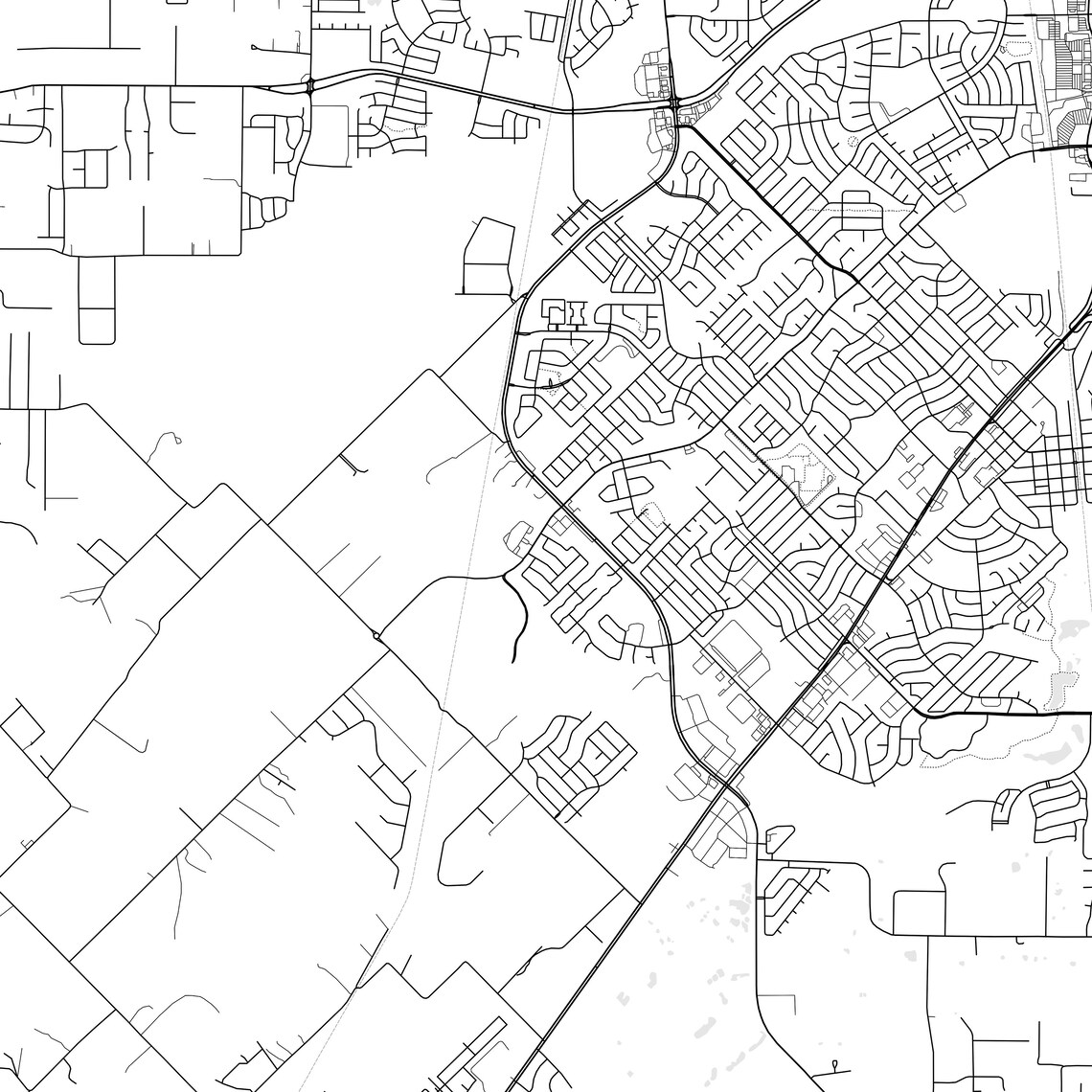 Burleson Map Print, Burleson Map Poster Wall Art, Tx City Map, Texas ...