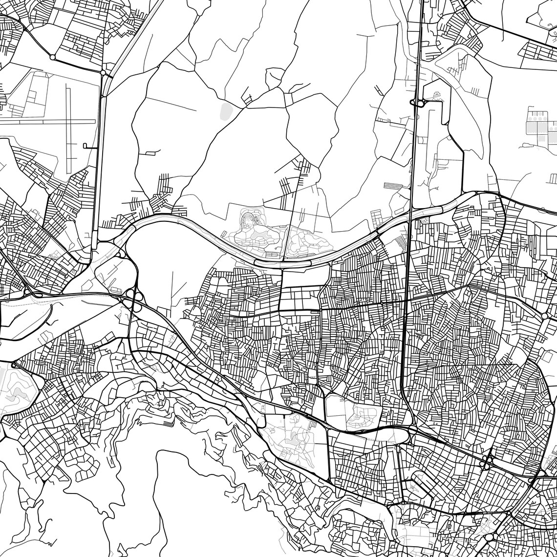 Bursa Map Print, Bursa Map Poster Wall Art, Bursa City Map, Bursa Print ...