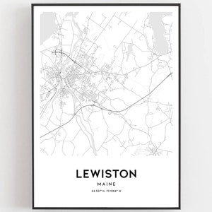 Lewiston Map Print Lewiston Map Poster Wall Art Me City Map | Etsy