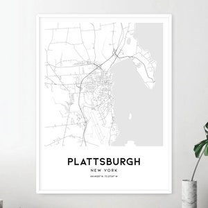 Plattsburgh Map Print, Plattsburgh Map Poster Wall Art, Ny City Map ...