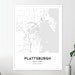 Plattsburgh Map Print, Plattsburgh Map Poster Wall Art, Ny City Map ...