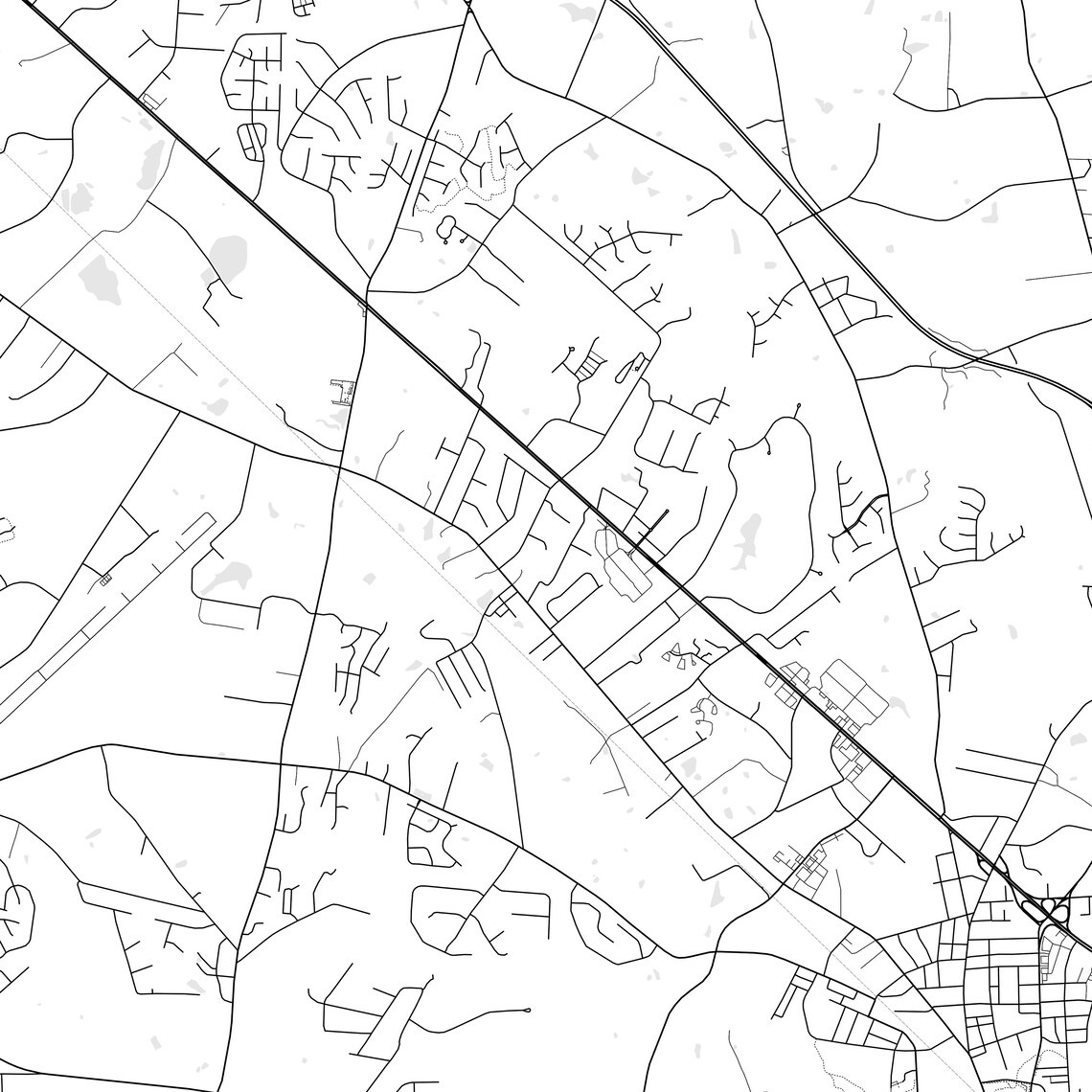 Monroe Map Print Monroe Map Poster Wall Art Nc City Map - Etsy