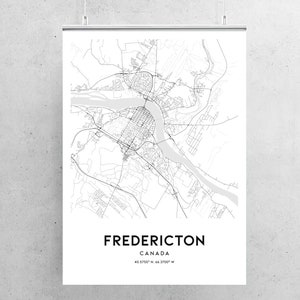 Fredericton Map Print Fredericton Map Poster Wall Art | Etsy