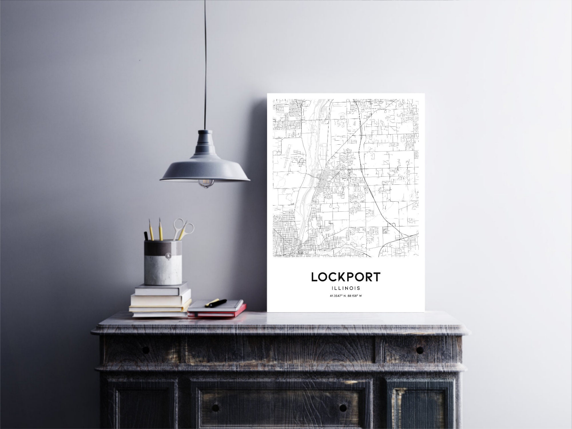 Lockport Map Print Lockport Map Poster Wall Art Il City Map - Etsy