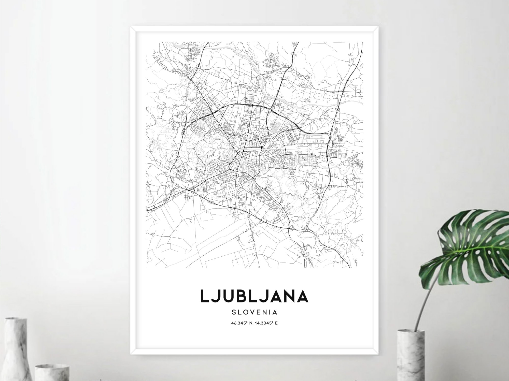 Ljubljana Map Print, Ljubljana Map Poster Wall Art, Ljubljana City Map ...
